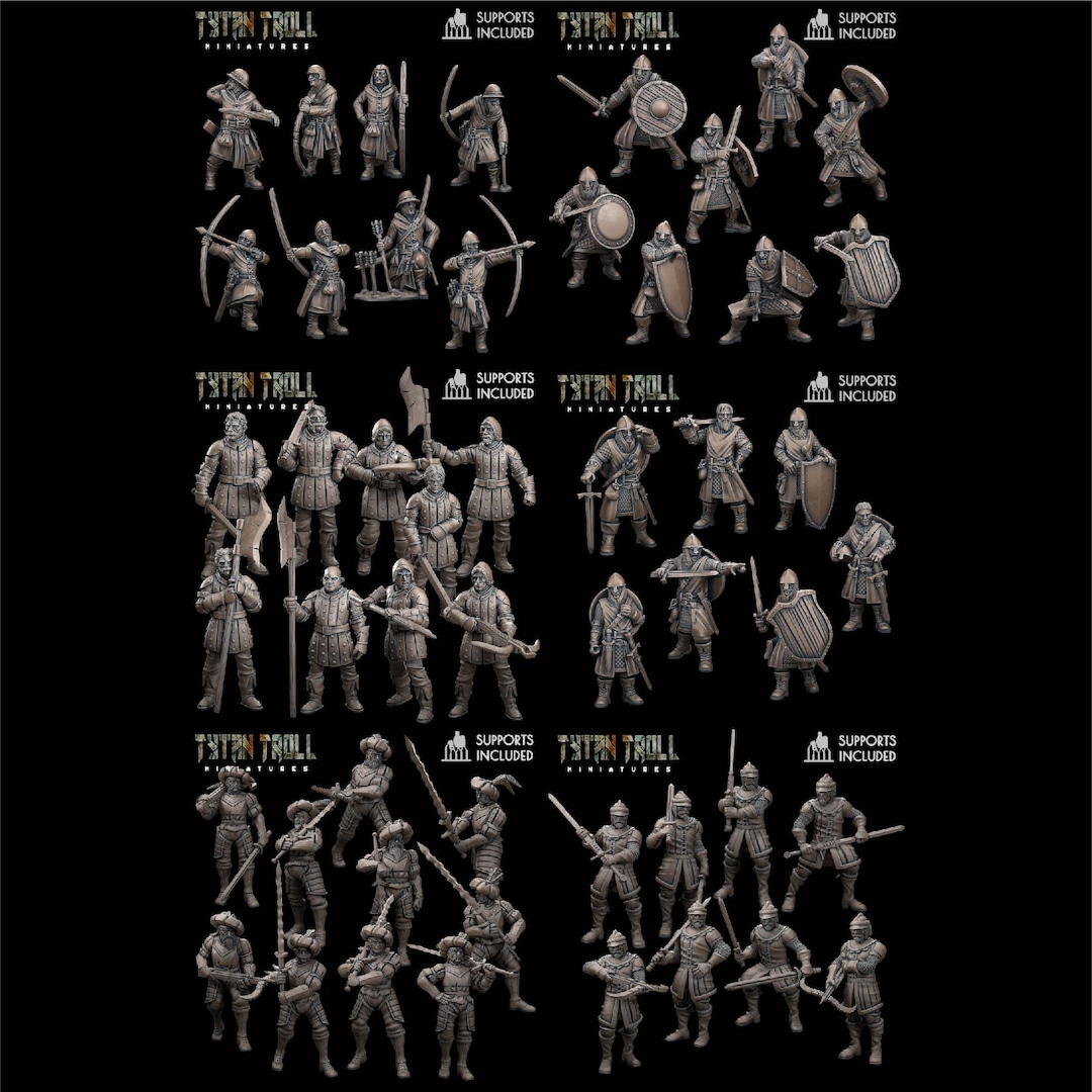 50pc Man at Arms Guards / Dnd Dungeons and Dragons 28mm/32mm TTRPG ...
