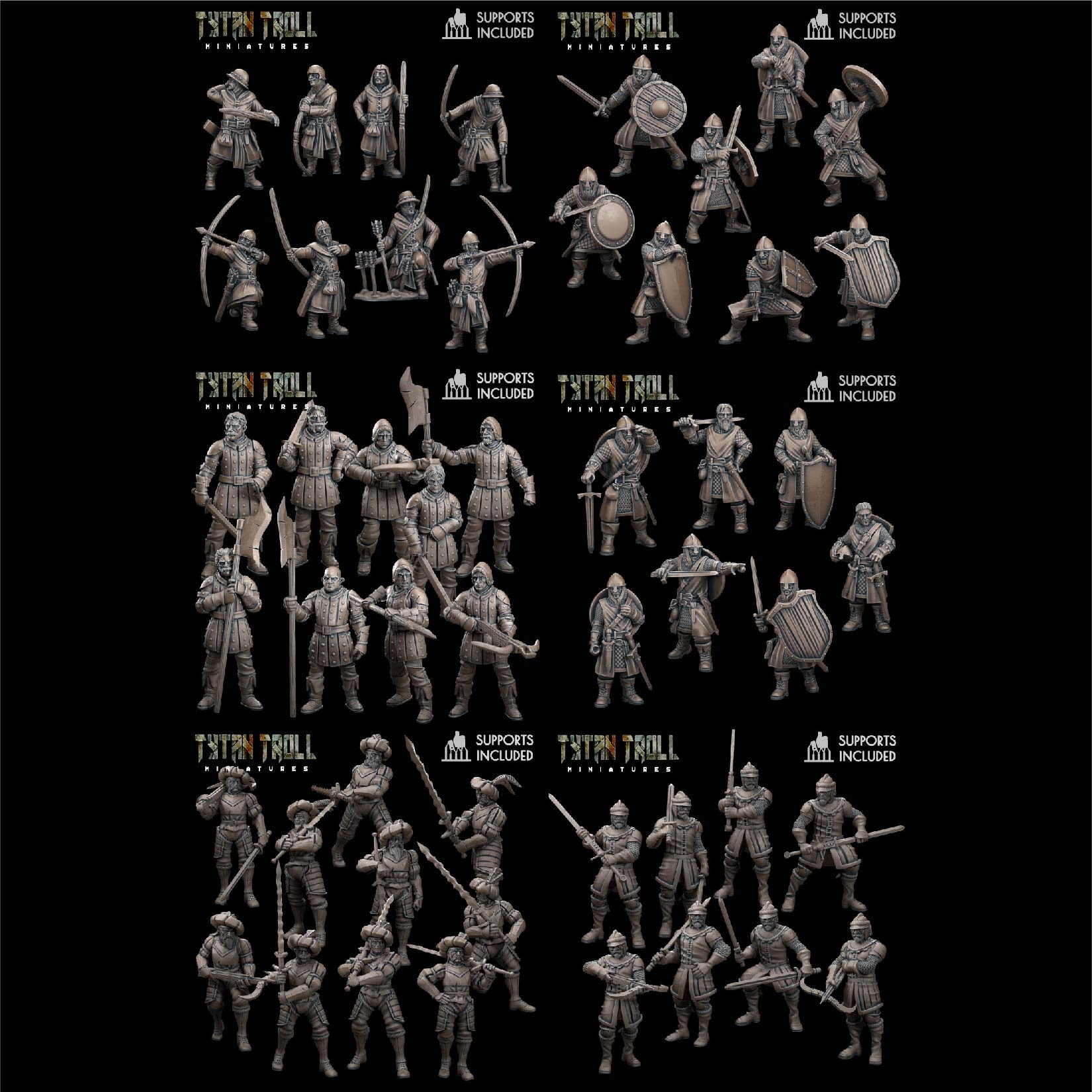 50pc Man at Arms Guards / Dnd Dungeons and Dragons 28mm/32mm TTRPG ...