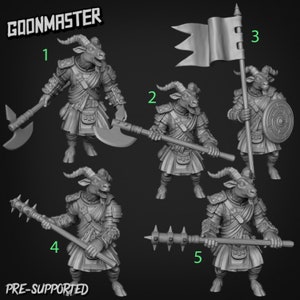 5pc Goats Guards Set/ Dnd Dungeons and Dragons Farm Figurines Warrior ...