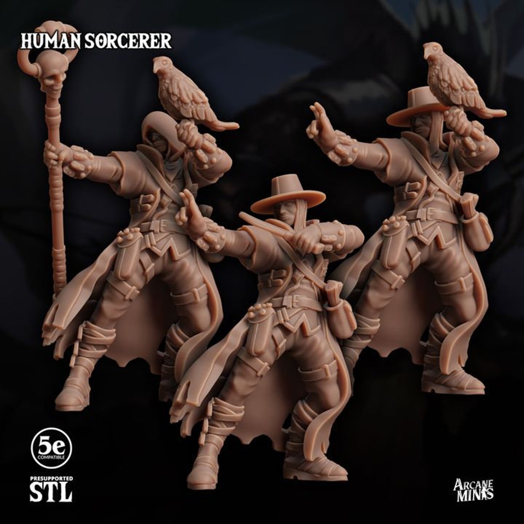 3pc Human Sorcerers/ DND Dungeons and Dragons TTRPG Fantasy Wizard ...