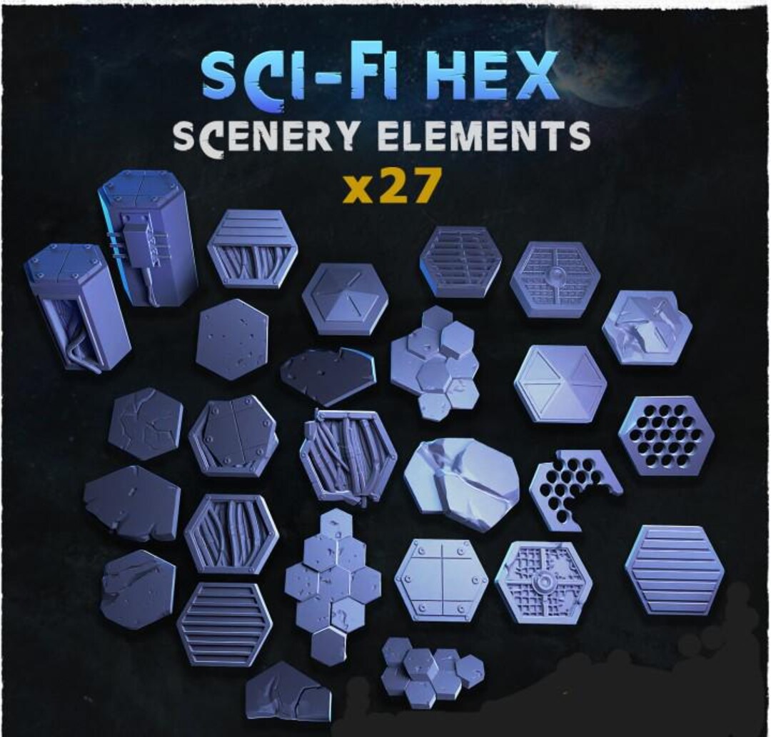 27pc Sci-fi Hex Covers -scenery| Dnd Dungeons and Dragons TTRPG 28/32 ...