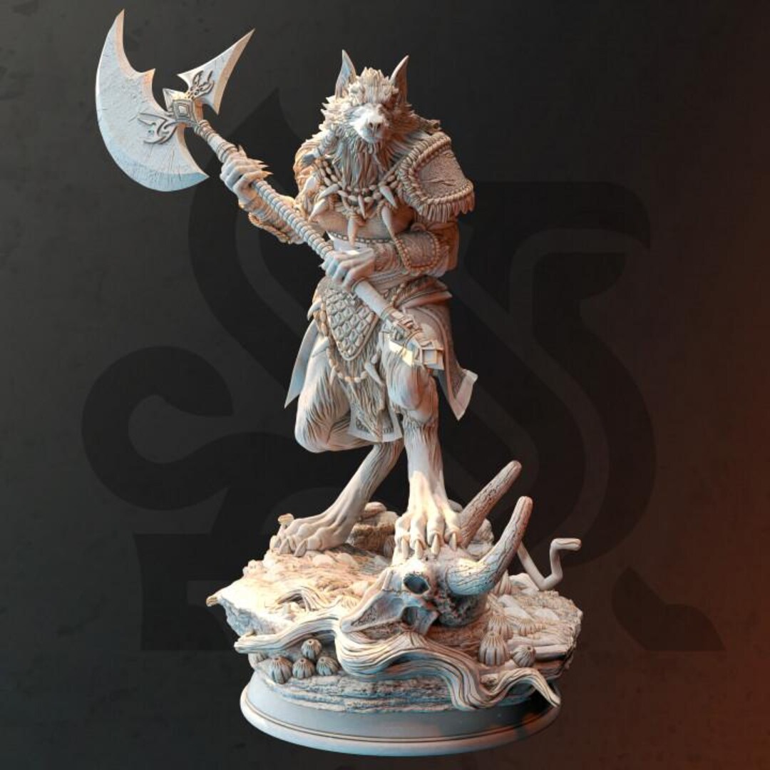 Female Werewolf Barbarian |DND TTRPG Dungeons and Dragons 28mm/32mm ...