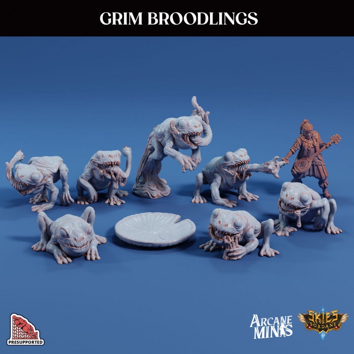 8pc Giant Frogs Animals Set/ Dungeons and Dragons 28mm 32mm TTRPG ...