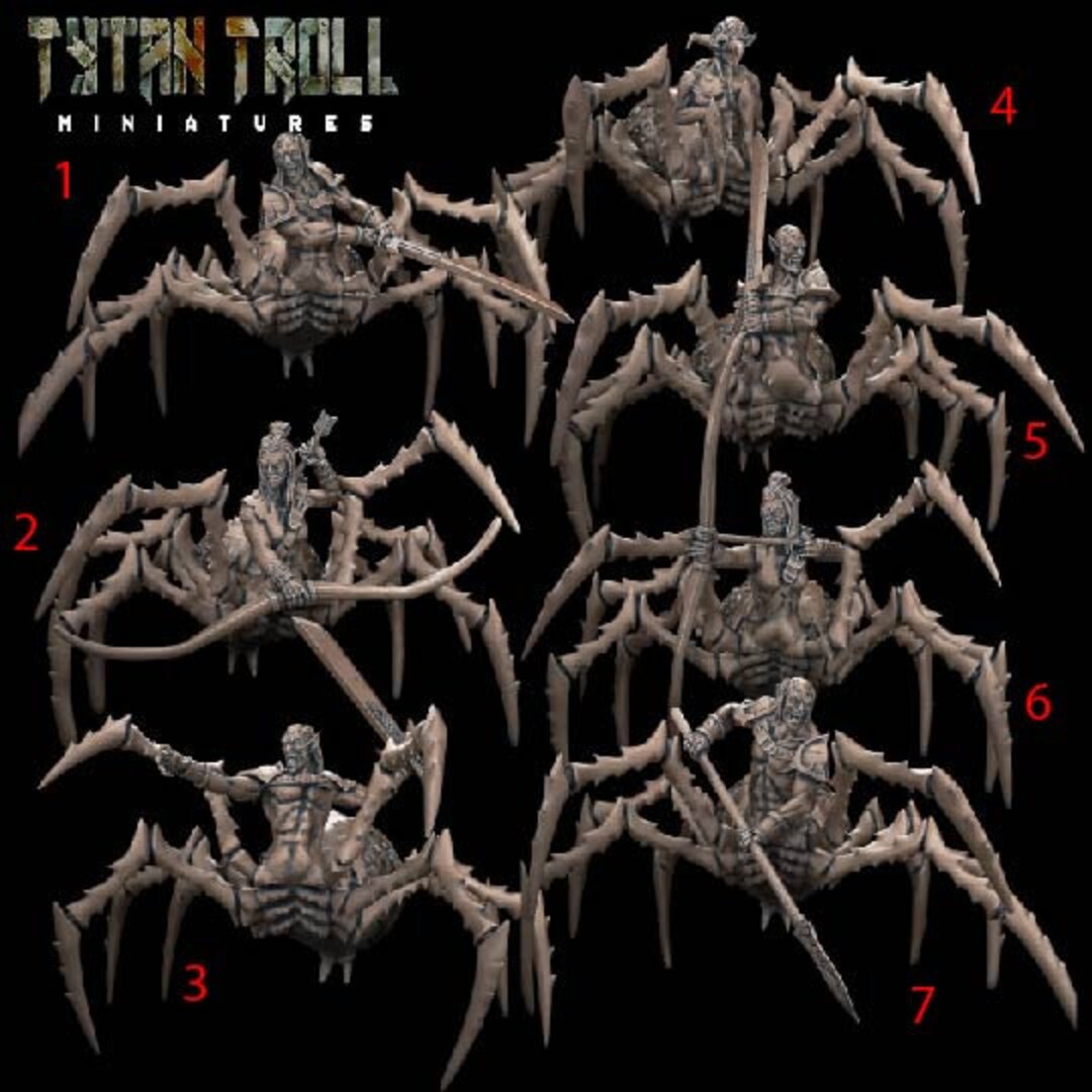 7pc Driders Spiders Dungeon and Dragons TTRPG DND Humanoid Guards ...