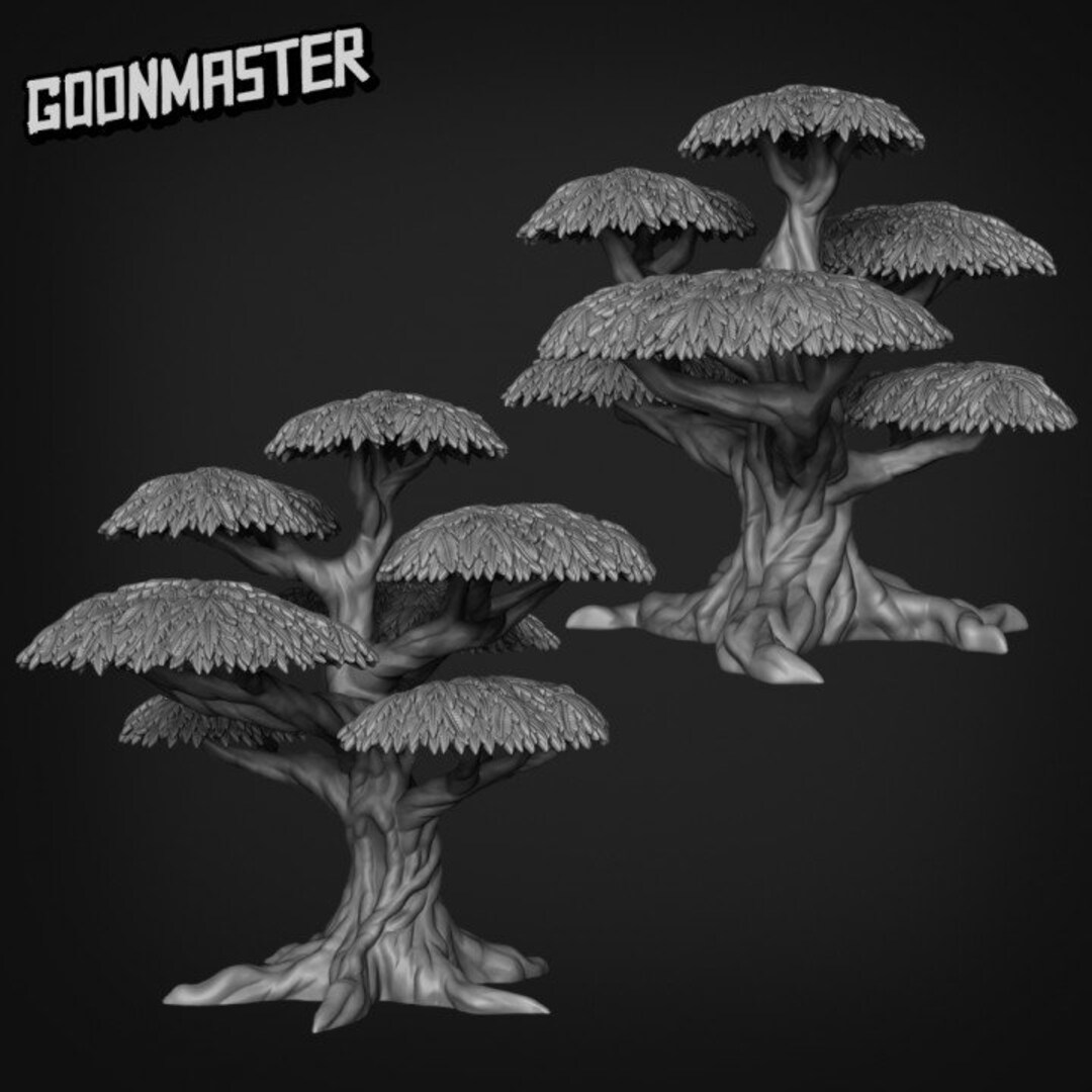 2pc Trees Set/ Dnd Dungeons and Dragons Wooden Miniatures Scatter ...