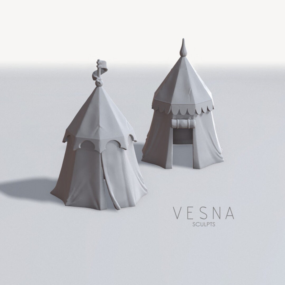 2pc Camping Tents DND Dungeons and Dragons Army Spokes Tents Miniatures ...