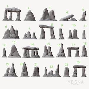 Large Rock Boulders/ DND Dungeons and Dragons Temple Stone Henge ...