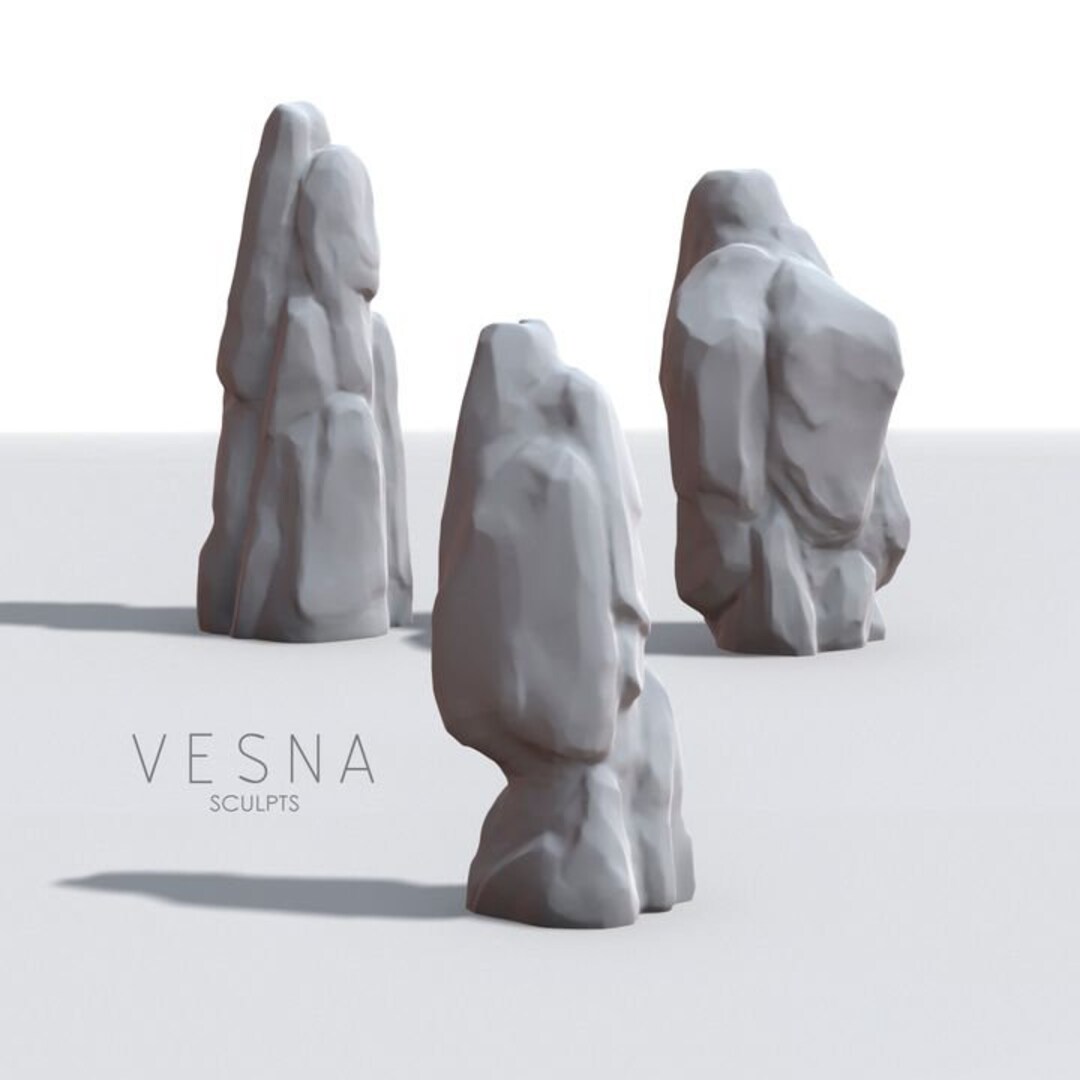 3pc Large Rocks / DND Dungeons and Dragons Miniatures Scenery Props, Scatter Terrain RPG Fantasy ...