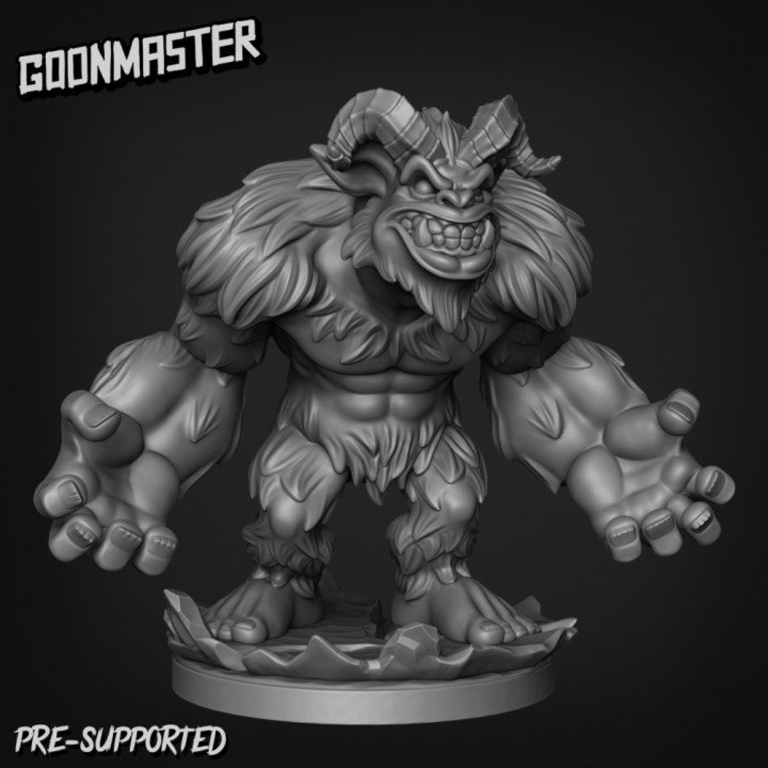 DND - Large Yeti ,beast Miniatures, 32mm, Winter ,characters, RPG ...