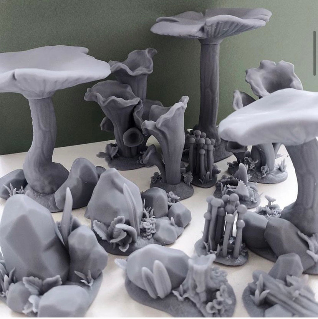 Mushroom Set, Mushrooms and Fungus, Dnd Miniatures, Mini Scenery, Props ...