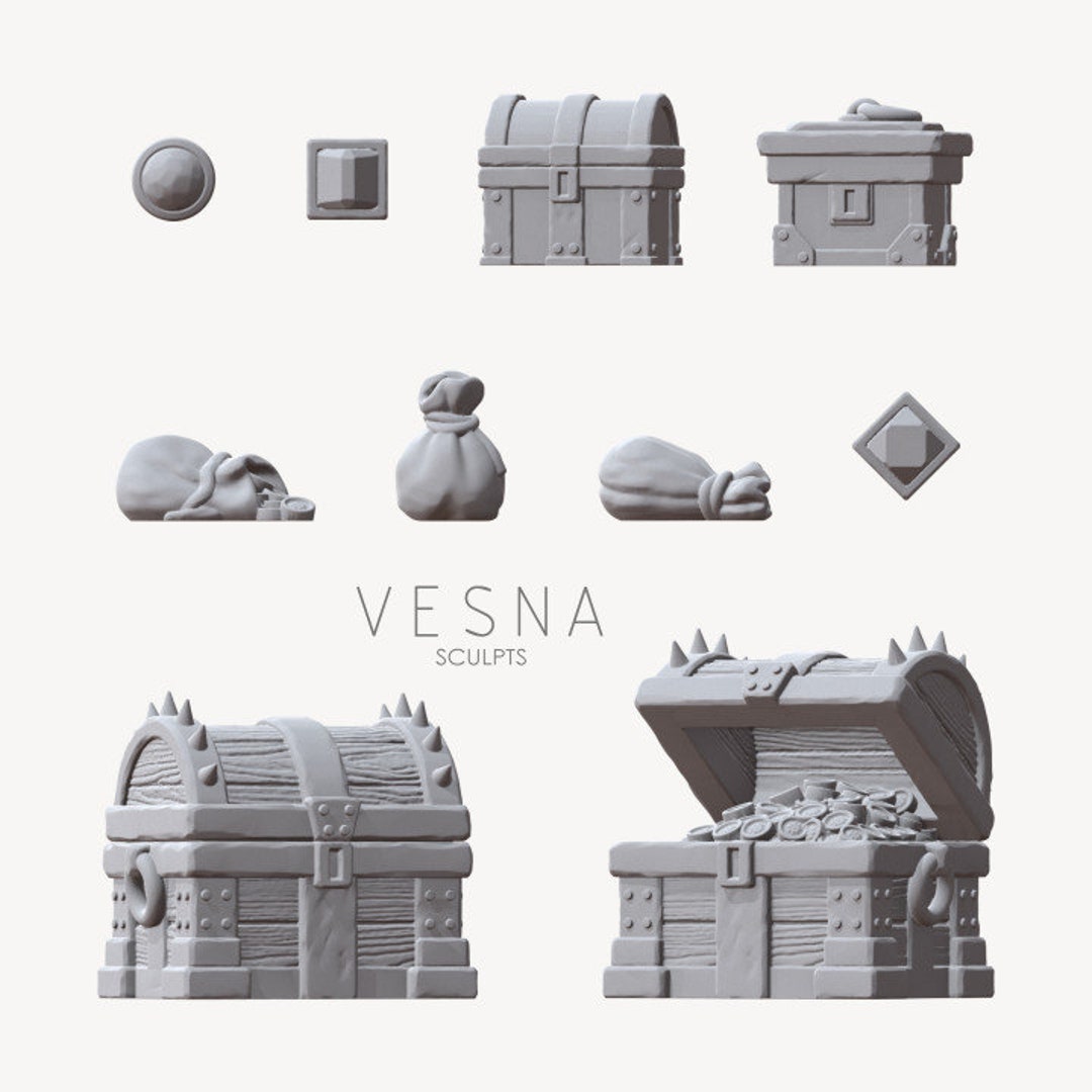 10pc Pirates Treasure Chest Dnd Scatter Terrain Dungeons and Dragons ...