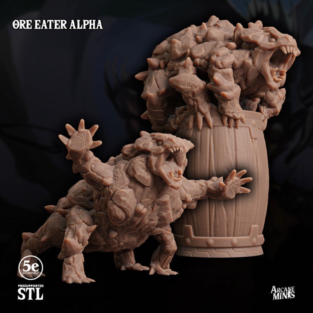 4pc Stone Monsters Set | Dnd RPG Fantasy Miniatures Sci-fi Stone ...