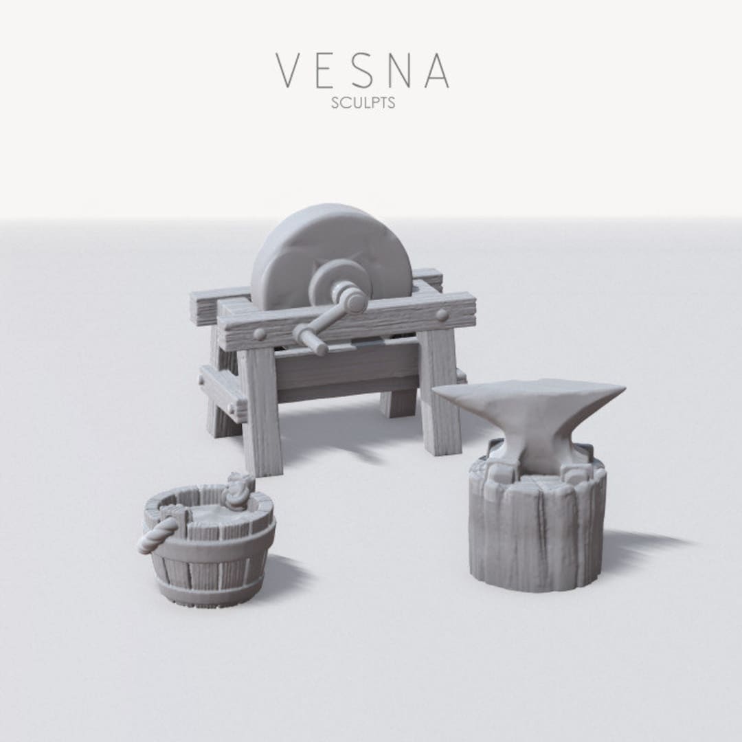 Medieval Grindstone & Anvil | Blacksmith | RPG Dungeons and Dragons ...