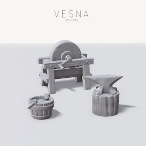 Medieval Grindstone & Anvil | Blacksmith | RPG Dungeons and Dragons ...