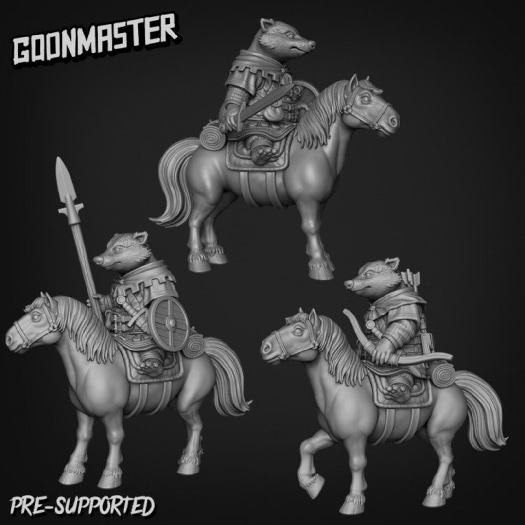 Badger Horsemen Guards/ Dnd Dungeons and Dragons Animals Figurines ...