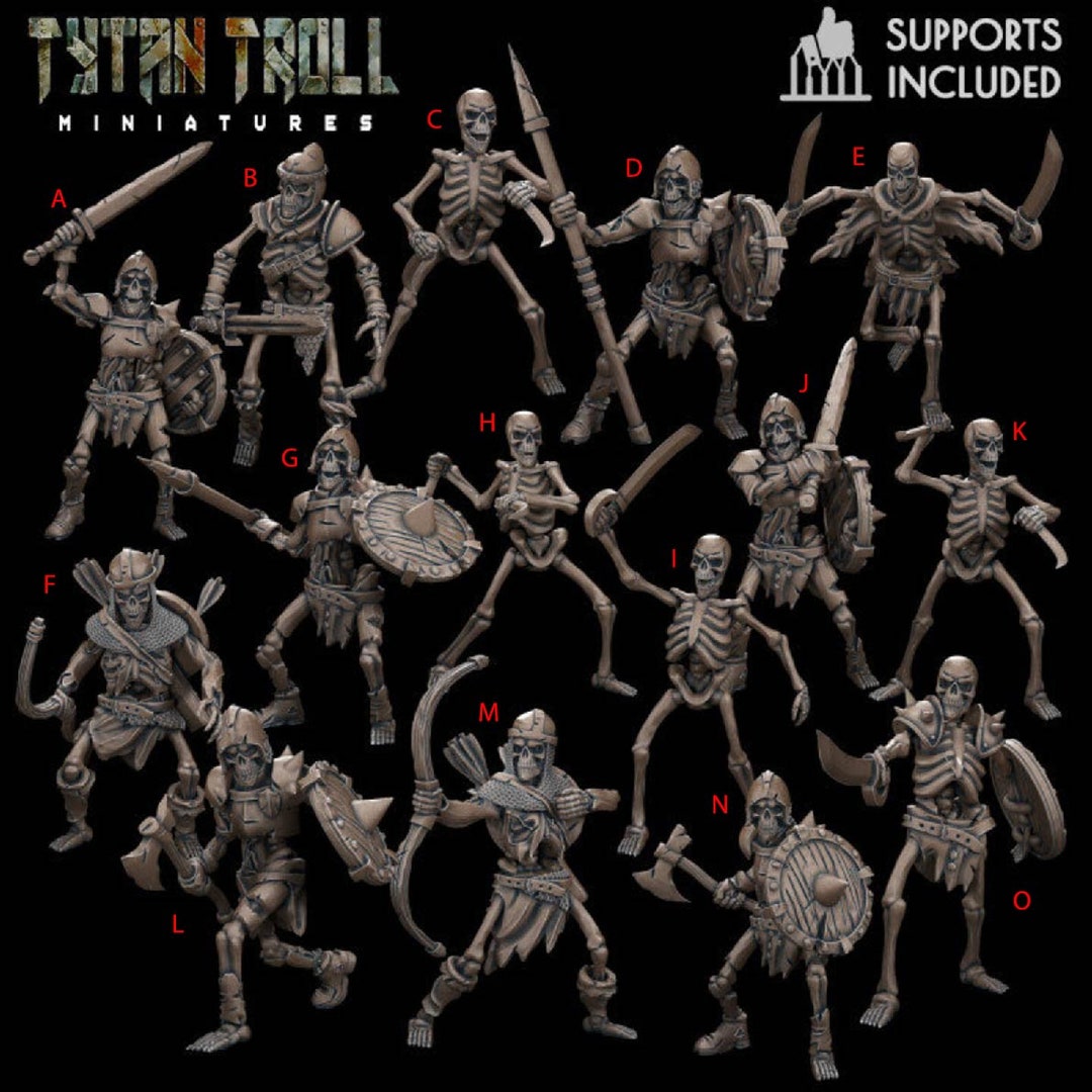 Crypt Skeletons Dnd Dungeons and Dragons TTRPG Undead Skeleton ...