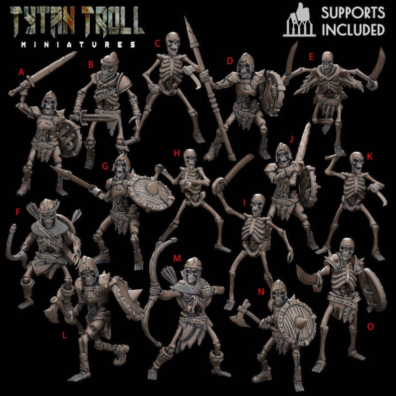 Crypt Skeletons Dnd Dungeons and Dragons TTRPG Undead Skeleton ...