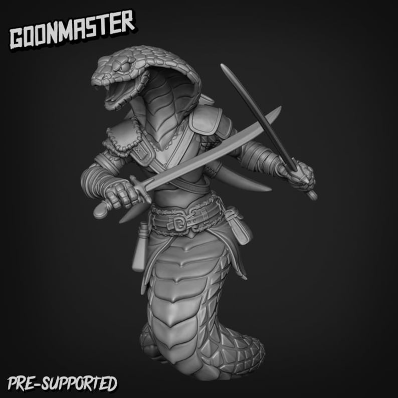 4pc Snake Warriors Set /dnd Dungeons and Dragons Animals Figurines ...