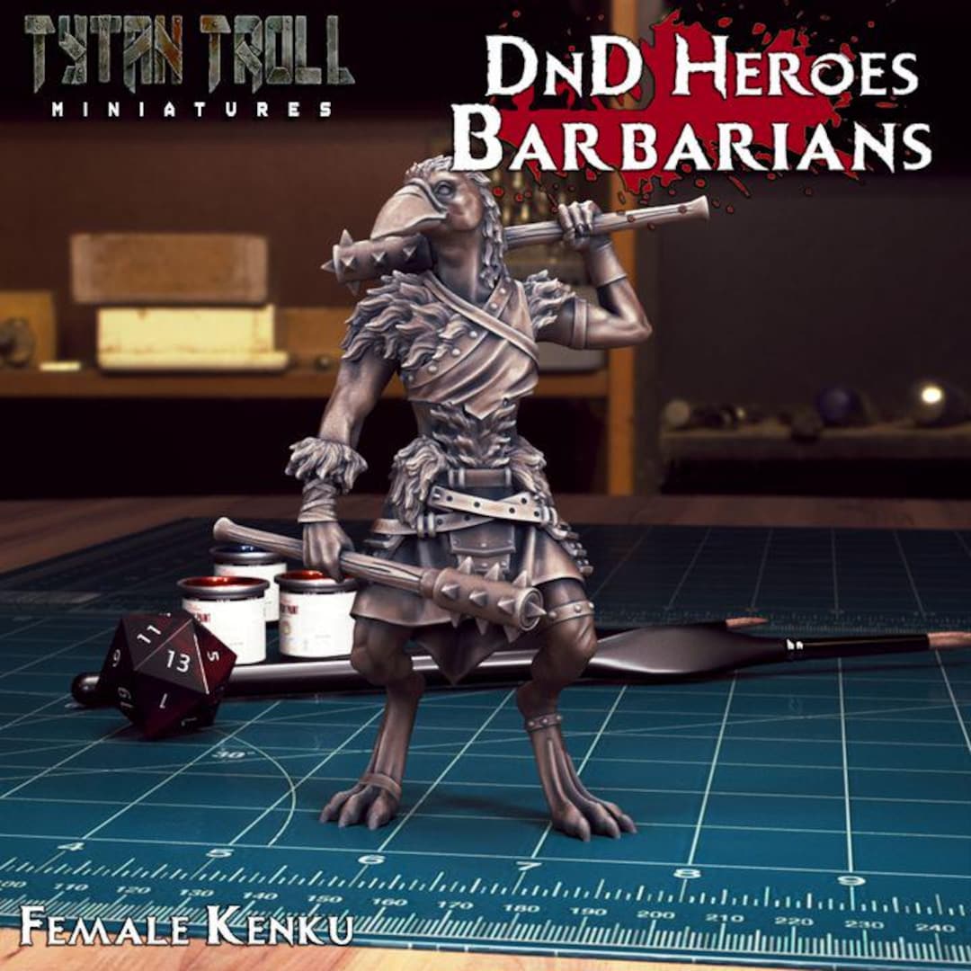 Barbarian Female Kenku | Heros | DND Dungeons & Dragons RPG | 32/38/75 ...