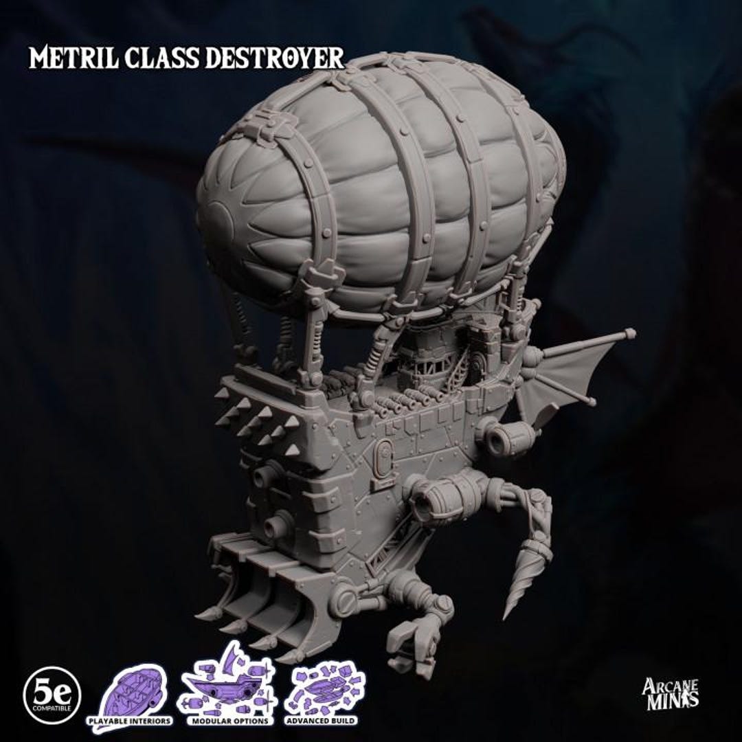 Metril Class Destroyer Airship | DND | Dungeons and Dragons TTRPG | DND ...