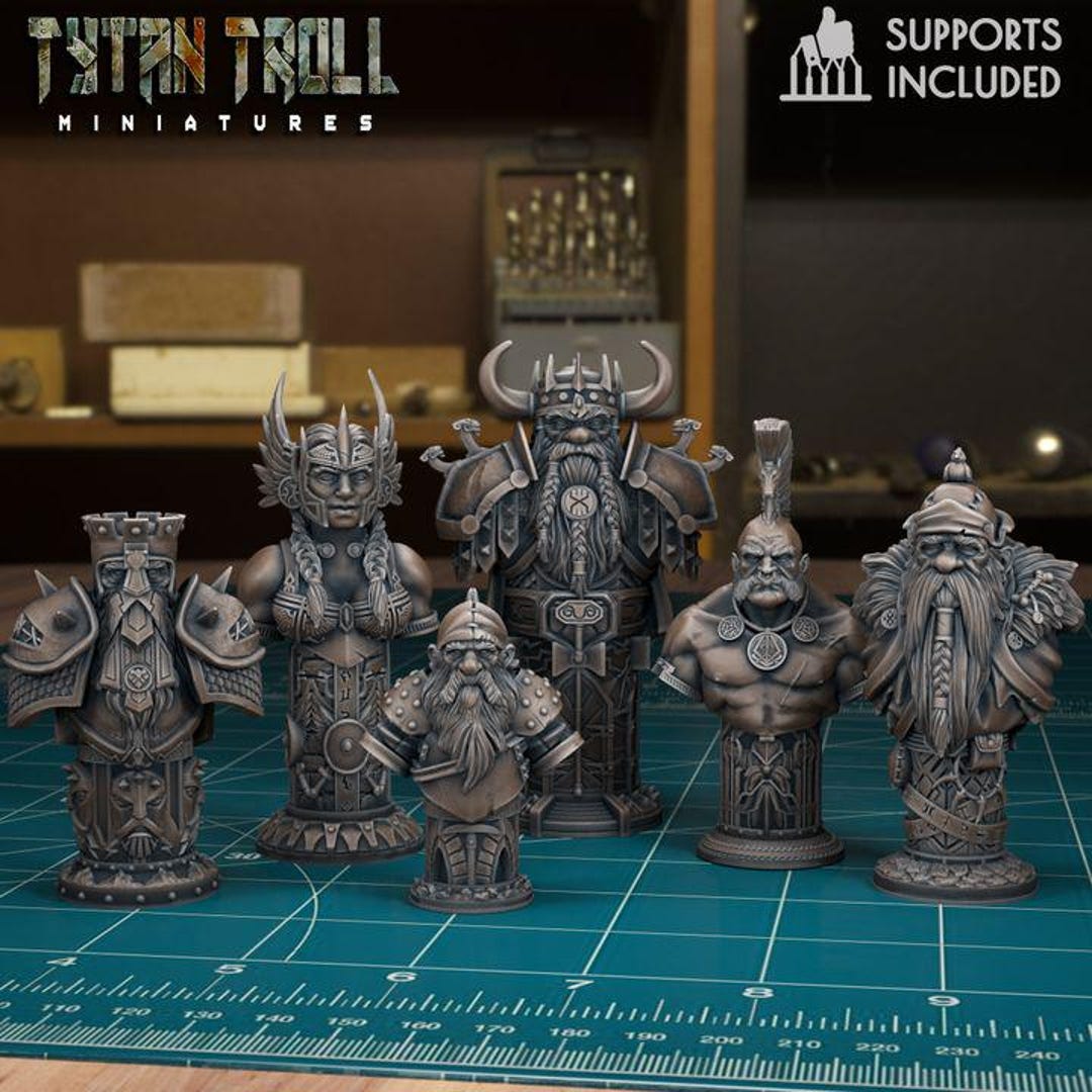 Dwarf Kingdom Chess Piece Set | DND TTRPG | Fantasy Strategy Board ...