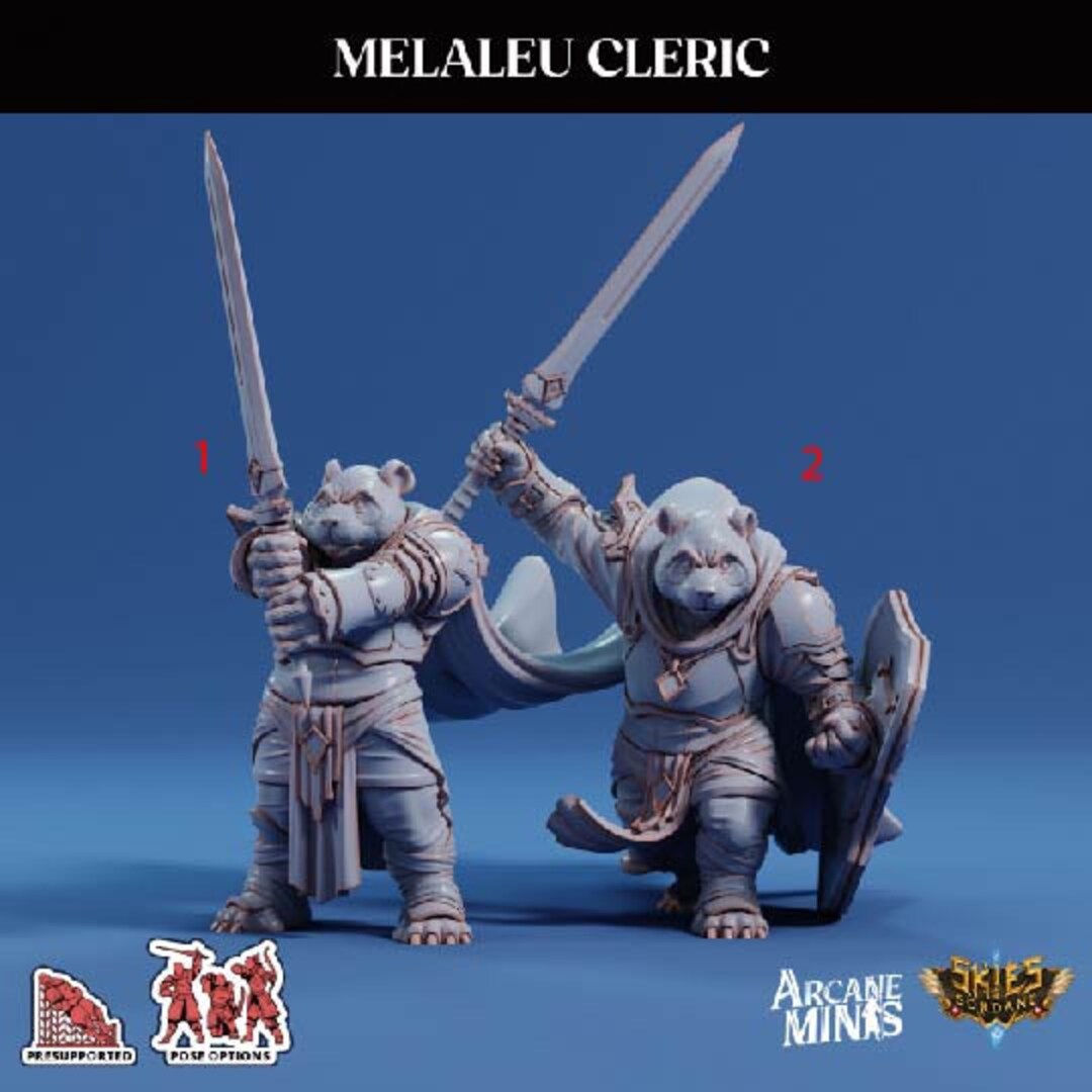 2pc Panda Swordsman | Dnd Dungeons and Dragons 28mm/32mm TTRPG Panda ...