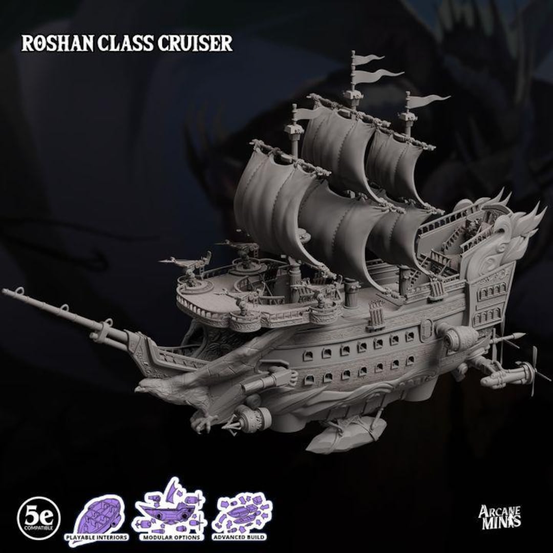 Massive Roshan Class Cruiser Ship | DND | Dungeons and Dragons TTRPG ...