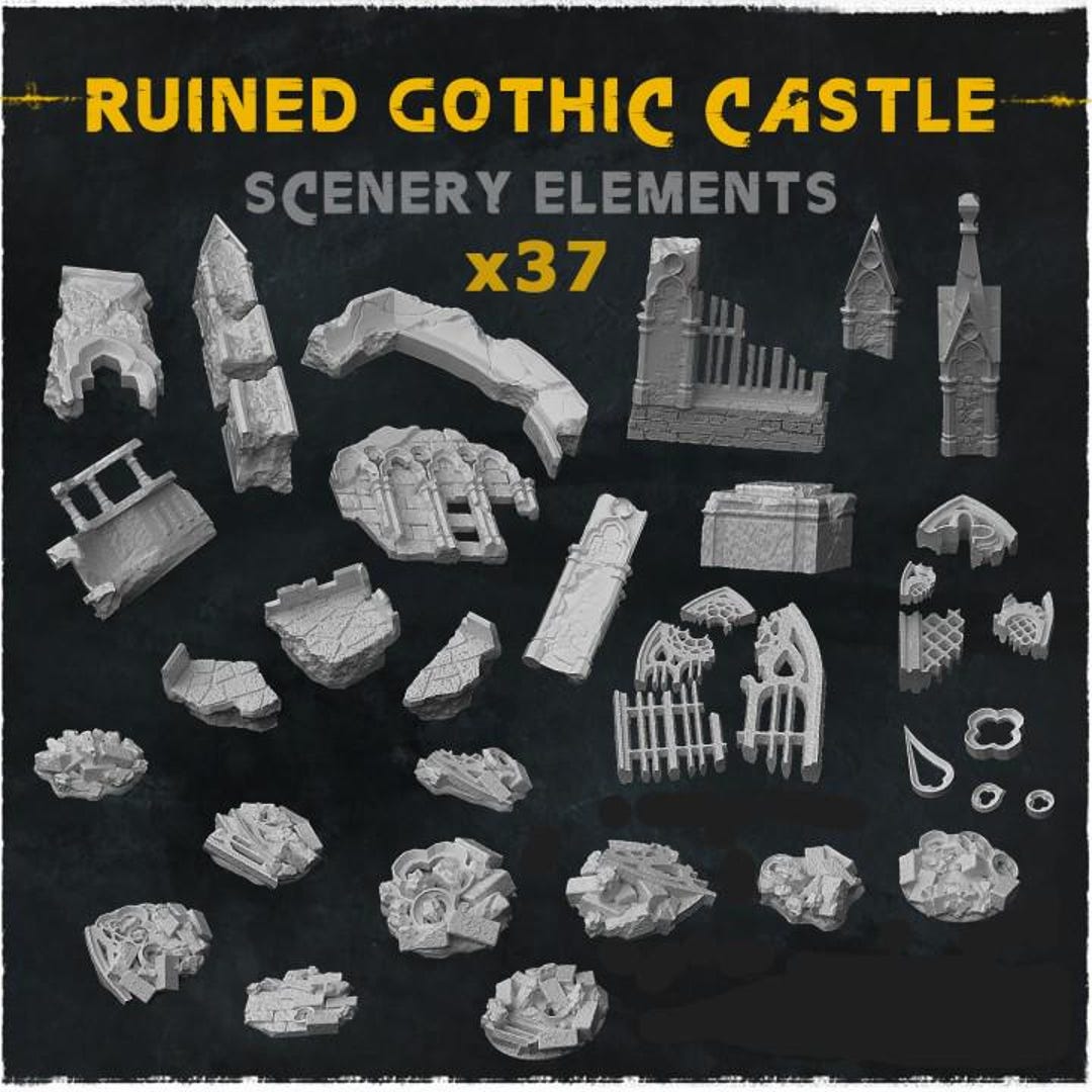 37pc Ruined Gothic Castle | DND Dungeons and Dragons TTRPG 28/32 ...