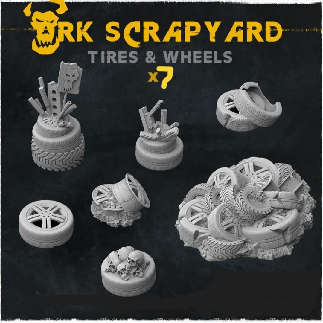 7pc Orc Scrapyard/ Tyer Wheels | Dnd Dungeons and Dragons RPG 28/32 ...