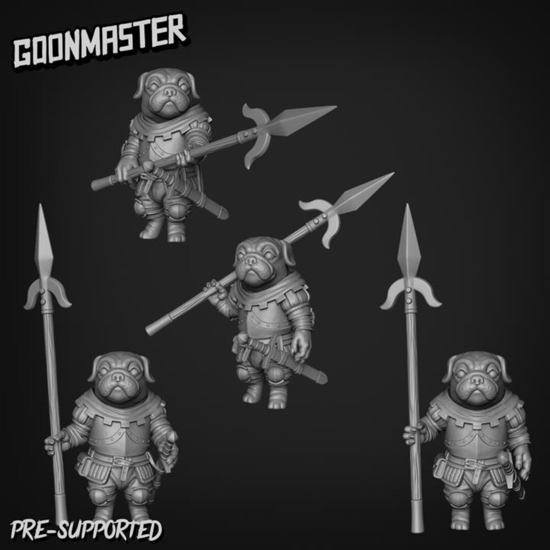 Pug Spearman Soldiers | DND Dungeons and Dragons RPG | Fantasy Wargame ...