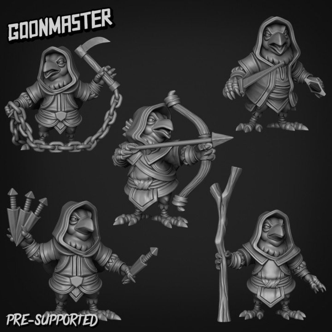 3pc Crows Guards Set/ Dnd Dungeons and Dragons Animals Bird Figurines ...
