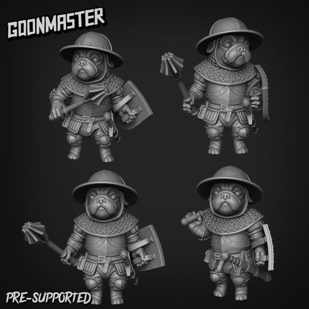 Pug Maceman Soldiers | DND Dungeons and Dragons RPG | Wargame Animals ...