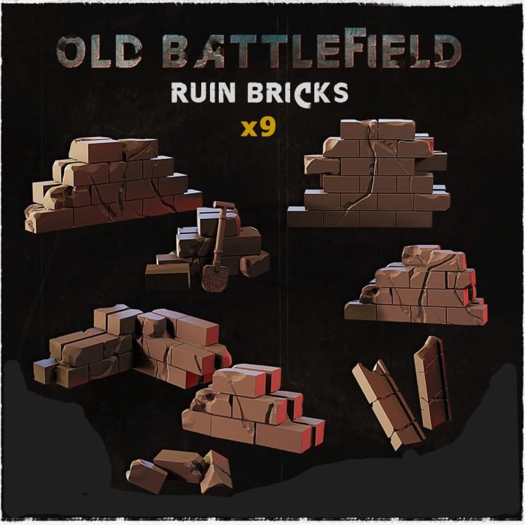 9pc Brick Walls | DND Dungeons and Dragons TTRPG 28/32 |battlefield ...