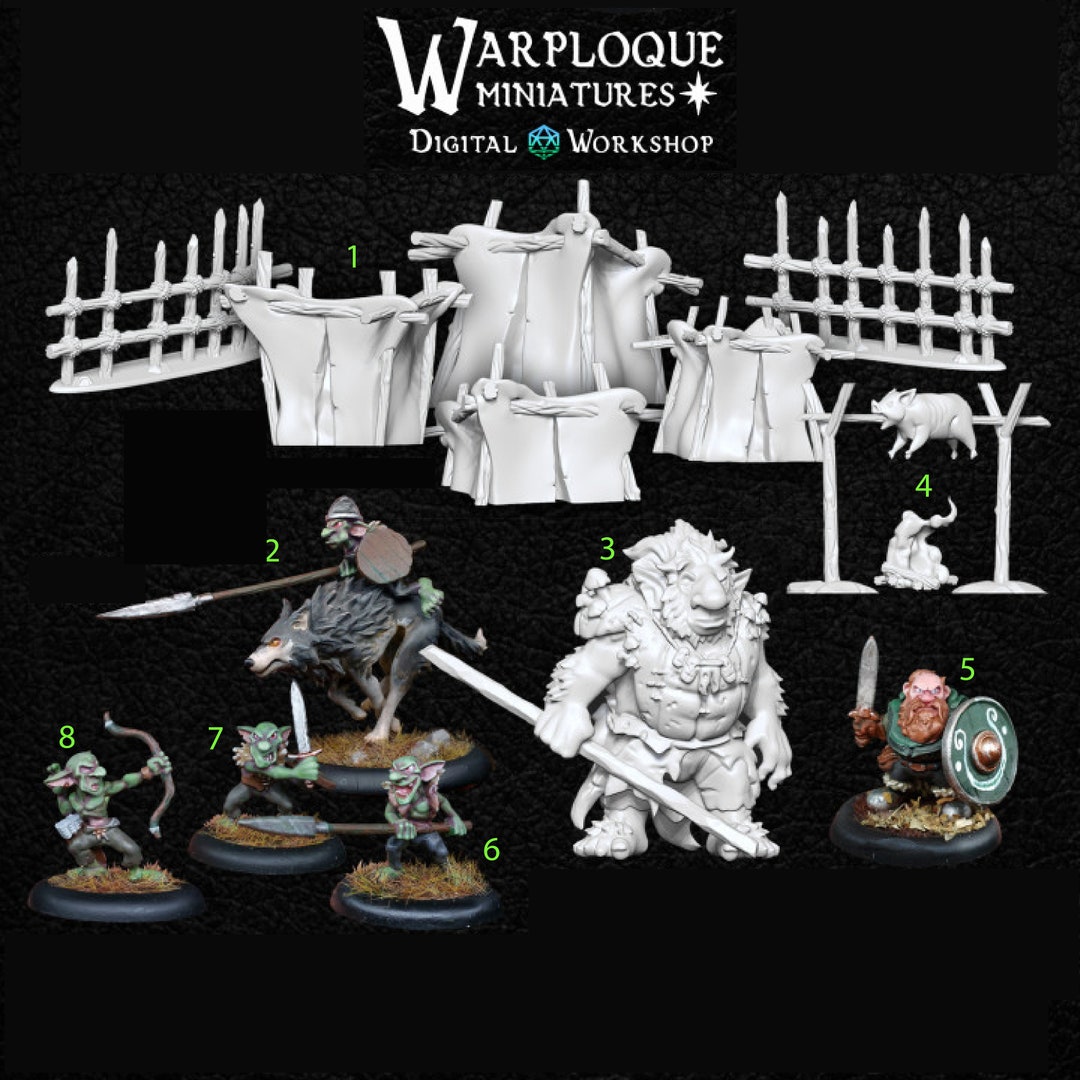 Orcs Settlement Set/ Dnd Dungeons and Dragons Goblin Soldiers Fantasy ...