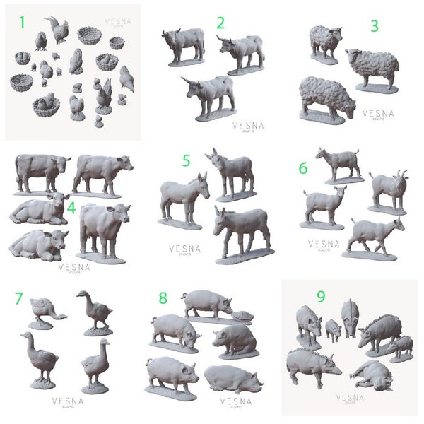 Miniature Farm Animals - Etsy
