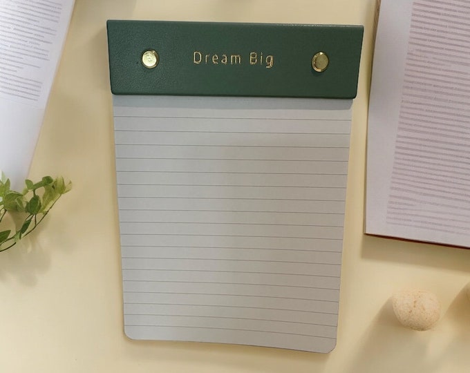 Modern Leather Refillable A5 Notepad | Tear off Notepad | Leather ...