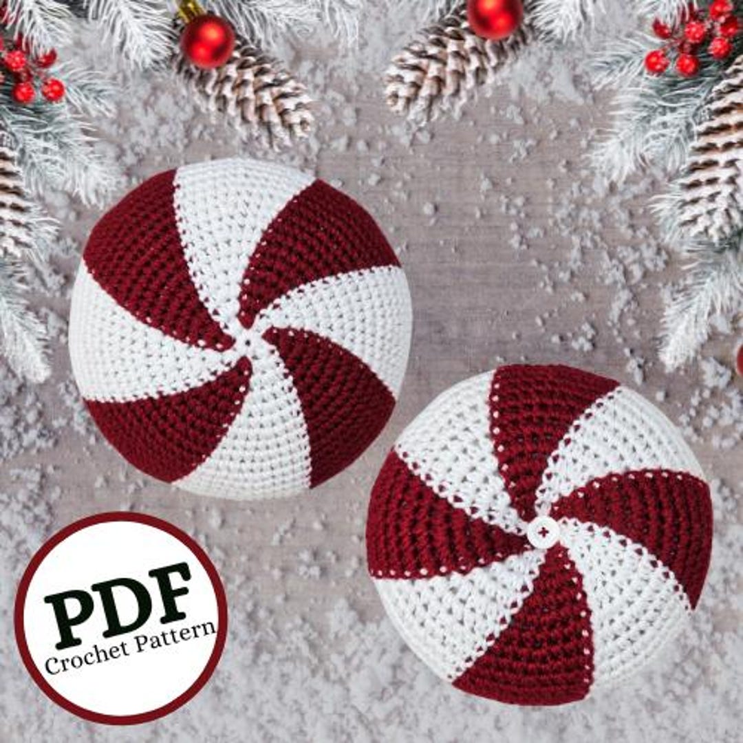Peppermint Candy Pillow Crochet Pattern | Christmas Candy Crochet ...