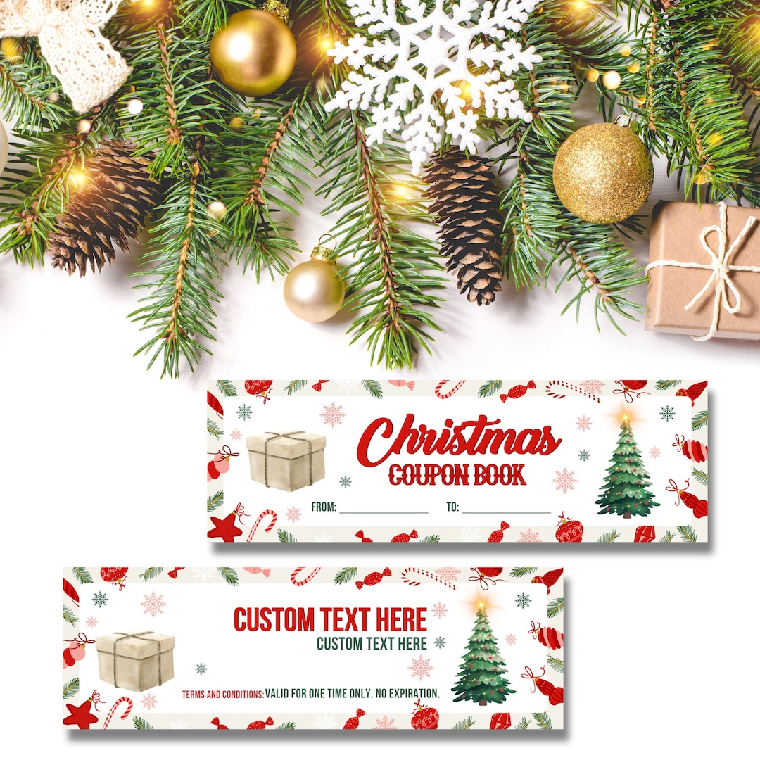 Printable and Editable Coupon Book, Christmas Template, Custom ...