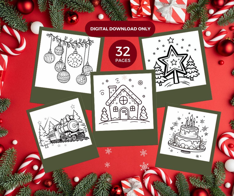 Christmas Coloring Pages / Book: Printable Christmas Games, Fun ...