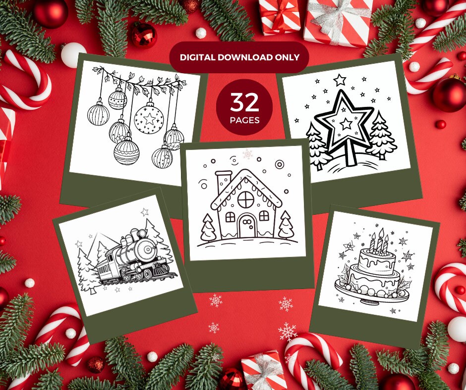 Christmas Coloring Pages / Book: Printable Christmas Games, Fun ...