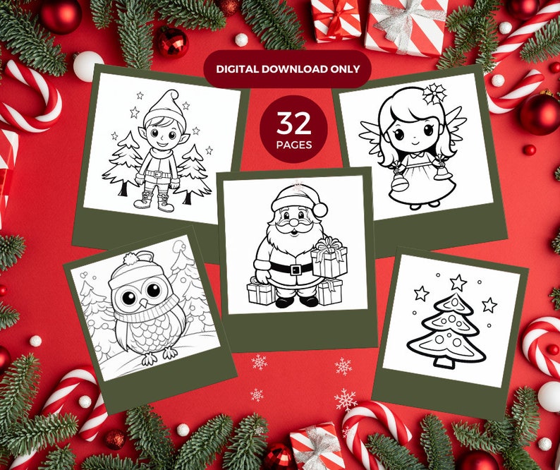 Christmas Coloring Pages / Book: Printable Christmas Games, Fun ...