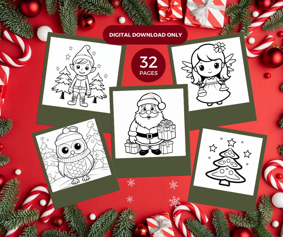 Christmas Coloring Pages / Book: Printable Christmas Games, Fun ...