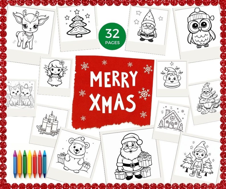 Christmas Coloring Pages / Book: Printable Christmas Games, Fun ...