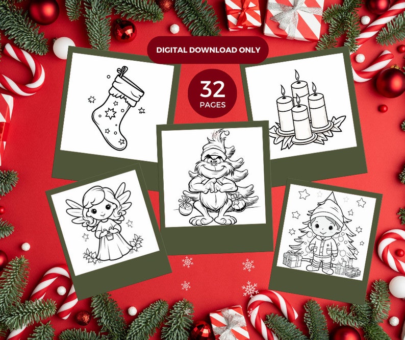 Christmas Coloring Pages / Book: Printable Christmas Games, Fun ...