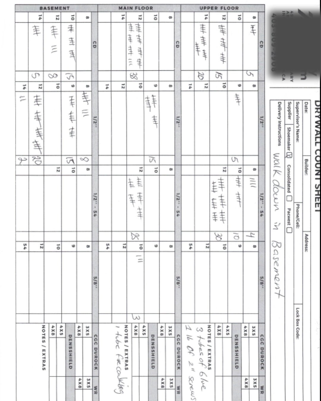 Residential Drywall Count- Canva Template - Etsy