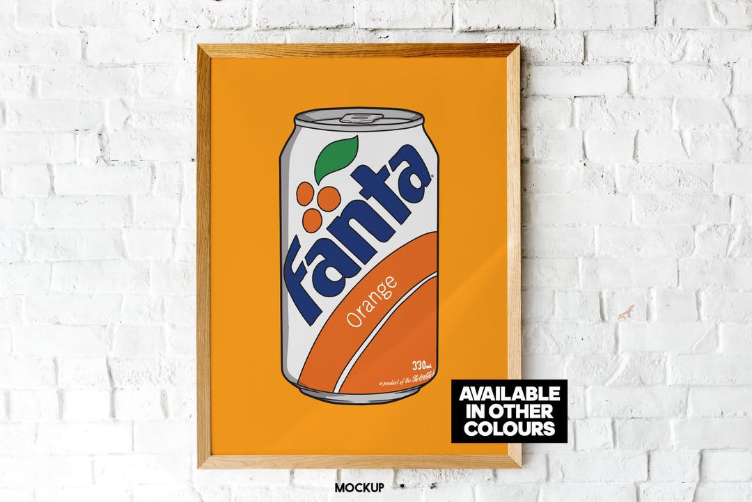 Fanta Can - Bright Illustration Kitchen Wall Art Poster - Heavyweight ...
