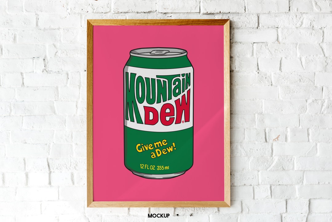 Mountain Dew Can Bright Illustration Kitchen Wall Art Poster ...