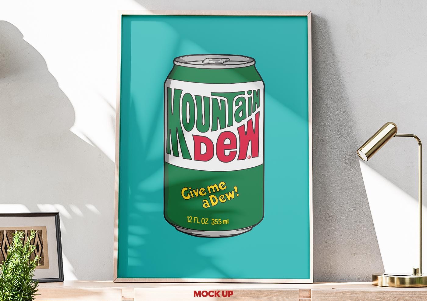 Mountain Dew Can - Bright Illustration Kitchen Wall Art Poster ...