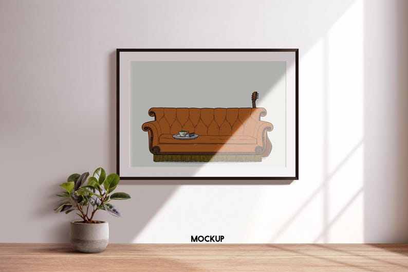 Central Perk Couch Art Print: Friends TV Show Poster Illustration (200 ...