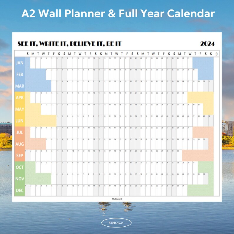 A2 Wall Planner & Full Year Calendar - Etsy